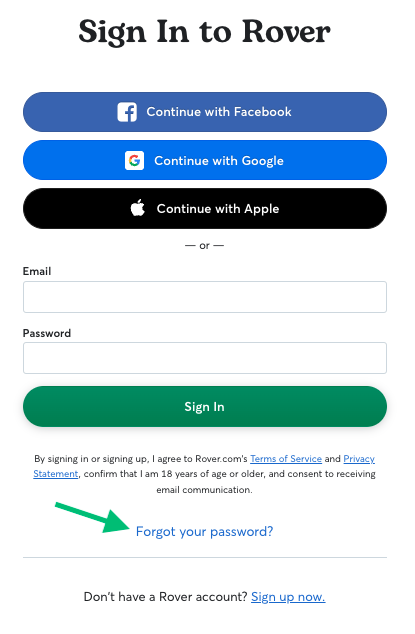 How do I reset my password? – Rover Help Centre
